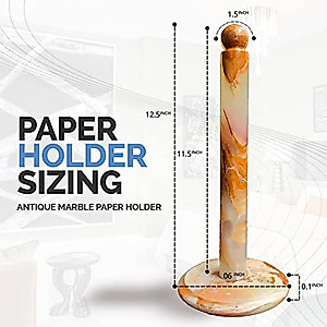 TheWolfard Luxury Handmade Calcite Crystal Paper Towel Holder Stand for Kitchen Countertop, Dining Table, Cabinet, Bathrooms & Housewarming Gifts and Healing Stone, WhitanBrown, 12.5x6x6 (PTH2021)