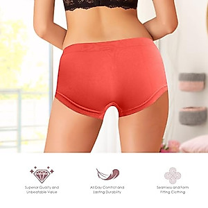 Alyce Ives Womens Seamless Boy Short Panties, Boyshort Boxer Briefs-12 Pack