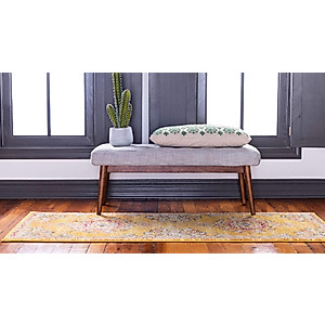 Unique Loom Penrose Collection Area Rug - Alexis (2' 2" x 6' 1" Runner, Gold/ Gray)