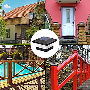 T-SUN Solar Post Lights, Waterproof Outdoor Solar Post Cap Lights for 4 X 4 Wooden Posts, 6000K White LED Lighting, Deck, Patio Garden Decor or Fence(4 Pack)