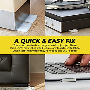 Qualihome Nylon Plastic Shims for Leveling - Clear Plastic Wedges for Home Furniture, Toilet, Bed, Restaurant Table Wedges - Non Slip Levelers, Stabilizers with Ribbed Design - 1-1/8" x 2" (30 PACK)