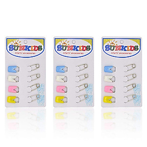 NX Garden 12pcs Curved Safety Pins Plastic Head Safety Locking Baby Cloth Diaper Nappy Pins for Baby Care