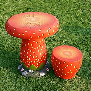 Resin-frp Table and Chair Set, Outdoor Weatherproof Garden Decor Ornaments, Nursery Decor Table and Chair (Color : Stool 4-35x30cm)