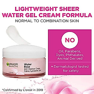 Garnier SkinActive 24H Moisture Cream with Rose Water and Hyaluronic Acid, Face Moisturizer, For Normal to Dry Skin, 1.7 Fl Oz