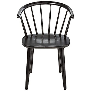 Target Marketing Systems Set of 2 Florence Dining Chairs with Low Windsor Spindle Back, Set of 2, Black