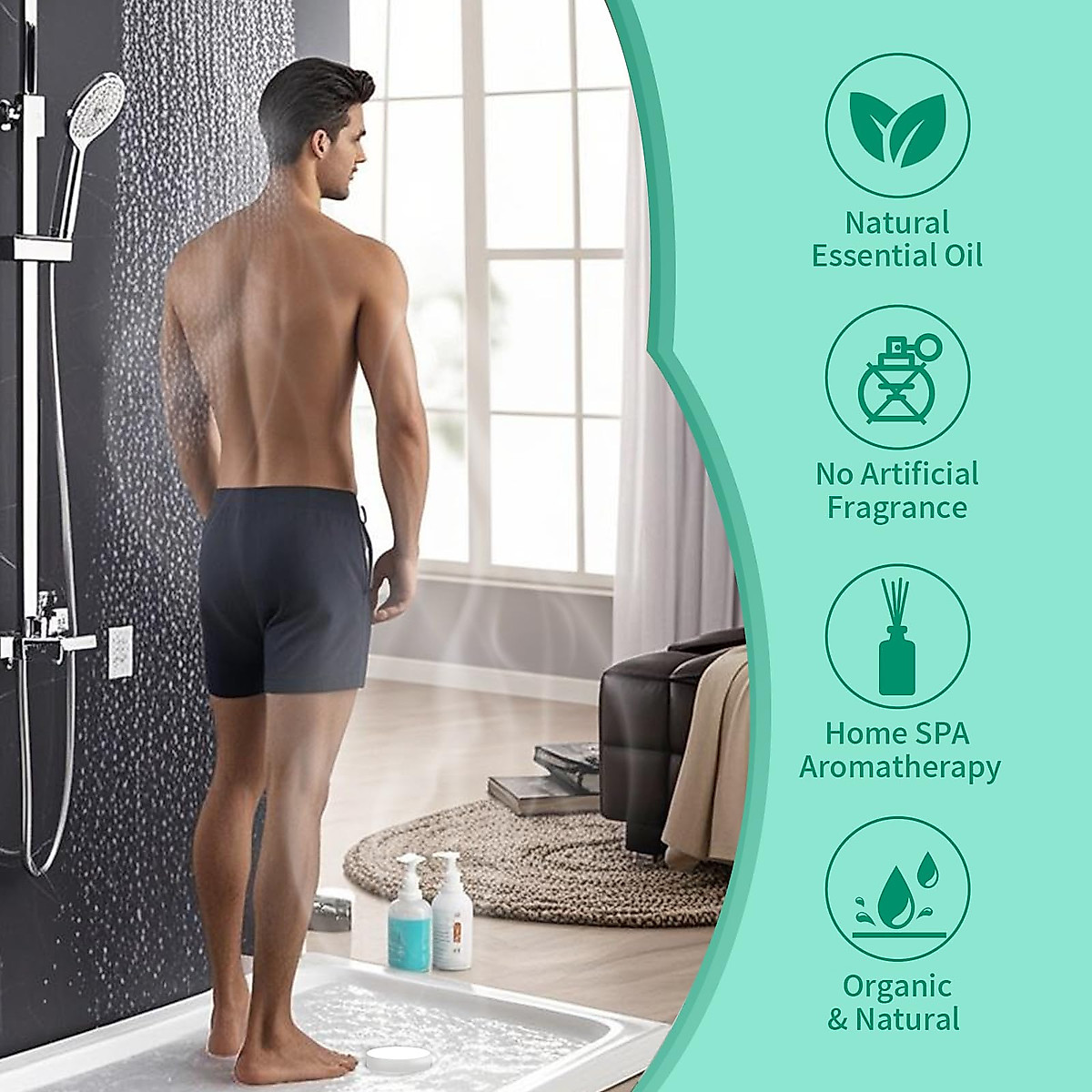 MR Shower Steamers Aromatherapy, 20-Pack Shower Bombs Organic with Verbena, Orange&Vanilla, Watermelon, Lemongrass&Coconut, Eucalyptus&Mint Essential Oil, Birthday Mothers Day Gifts for Her