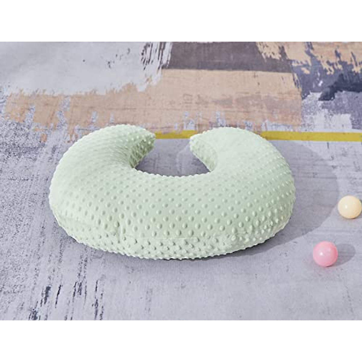 Baby Nursing Pillow and Body Positioner with Premium Slipcover for Breastfeeding for Baby Boys and Girls, Feeding Pillow with Breathable Comfortable Pillowcase (Green)