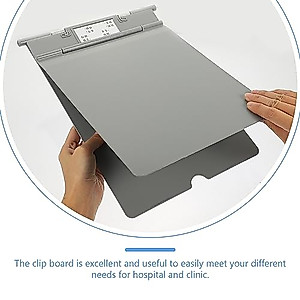 MAGICLULU 2pcs Case Folder Filing Box Profile Hardboard Hanging File Folders Paper Folder Digital Writing Pad Office Folders Clipboards Exam Paper Base Nurse Writing Board Abs Tray A4 Grey