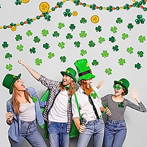 60 Pieces St Patricks Day Cutouts Shamrock Cutouts with Glue Point Green Shamrock Lucky Clover Decoration for St. Patrick 's Day Party Classroom Bulletin Board Decoration Classroom Decor