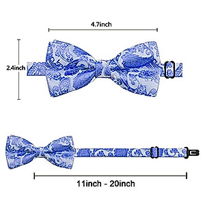 YOY Handcrafted Adorable Pet Bow Ties - 6-pack Adjustable Neck 11"-20" Paisley Bowties Dog Collar Neckties Kitty Puppy Grooming Accessories for Doggy Cat, 6 Colors