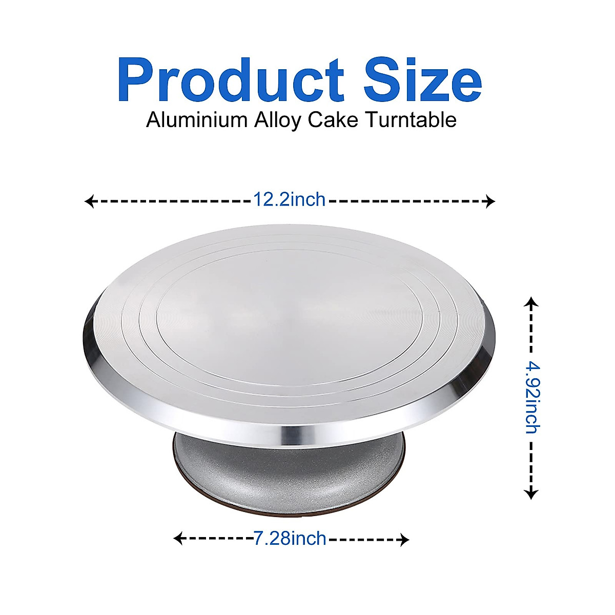 WObell Aluminium Alloy Rotating Cake Stand 12 Inch Revolving Cake Turntable for Cake, Cupcake Decorating Supplies