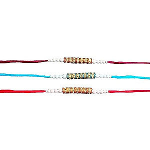 Set of Three Rakhi Thread,Designer Rakhi, Raksha bandhan Gift for Your Brother,Rakhi for Brother,Rakhi Bracelet,Rakhabandhan Rakhi,Rakshabandhan Festival(Multi Color Thread)