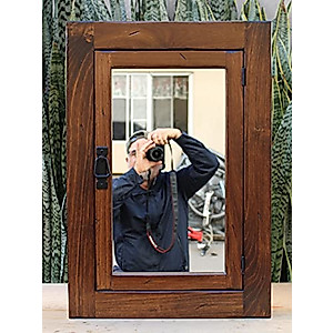 D&E Wood Girona Rustic Mission Medicine Cabinet/Medium Walnut Finish