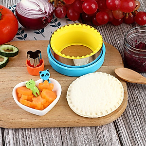 Sandwich Cutter and Sealer,Round Heart Star 3Pcs Shapes Sandwich Decruster Press Mold+8pcs Stainless Steel Mini Vegetable Cookie Cutters,Bread Sandwich Decruster Pancake Maker DIY for Kids Bento