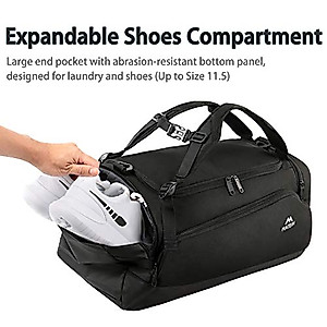 MATEIN Gym Bag for Men, 45L Large Gym Backpack Sports Duffle Bag with Shoes Compartment, 3 Way Waterproof College Workout Carry on Travel Duffel Backpack Fits 15 Inch laptop Gifts for Men Women, Black