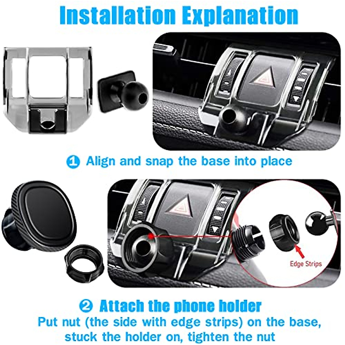 Mengfly Car Phone Holder, Air Vent Magnetic Stand Mount for Toyota RAV4 (2023 to 2019 Premium XLE, Adventure, TRD Off-Road, Limited, Hybrid XSE, Prime XSE), with Adjustment Wheel (Not Fit XLE, LE, SE)