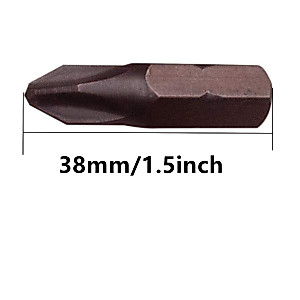 COMOK 20pcs 8mm/0.315inch Tip BrownTone Magnetism Metal JIS Cross Head Hex Drive Bit