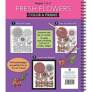 Color & Frame - Fresh Flowers (Adult Coloring Book)