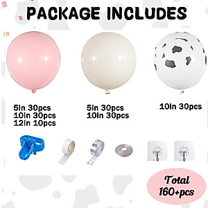 Cowgirl Pink Balloons Arch Garland Kit, Cow Print Farm Animal Balloons for Bachelorette Party, Birthday Party Baby Shower Bridal Shower Wedding Supplies Cow Theme Party Decorations-Baby Pink