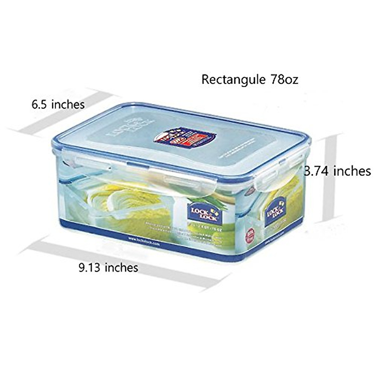 Lock & Lock Plastic Food Storage Airtight Container Set (2300ml/78oz+1000ml/34oz+(180ml/6oz×2))