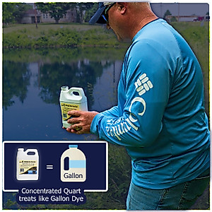 Natural Waterscapes Pond Dye - Midnight Blue Super Concentrate- 1 Quart Treats 1 Acre up to 6 Feet Deep, Dark Natural Looking Blue Pond Dye- Mix of Bright Blue Dye and Black Dye (1)