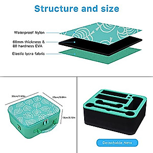 Large Carrying Storage Case for Nintendo Switch, New Leaf Crossing Hard Shell Travel Cases Fits Complete Switch System Console, Switch Dock,Pro Controller,Joy-Con Grip with 21 Games Cards Slots
