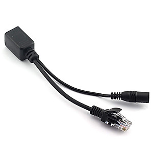RuiLing 2 Pairs POE Network Adapter Cable with 5.5x2.1mm DC Connector RJ45 Injector + POE Splitter DC Passive Power Over Ethernet for IP Camera System