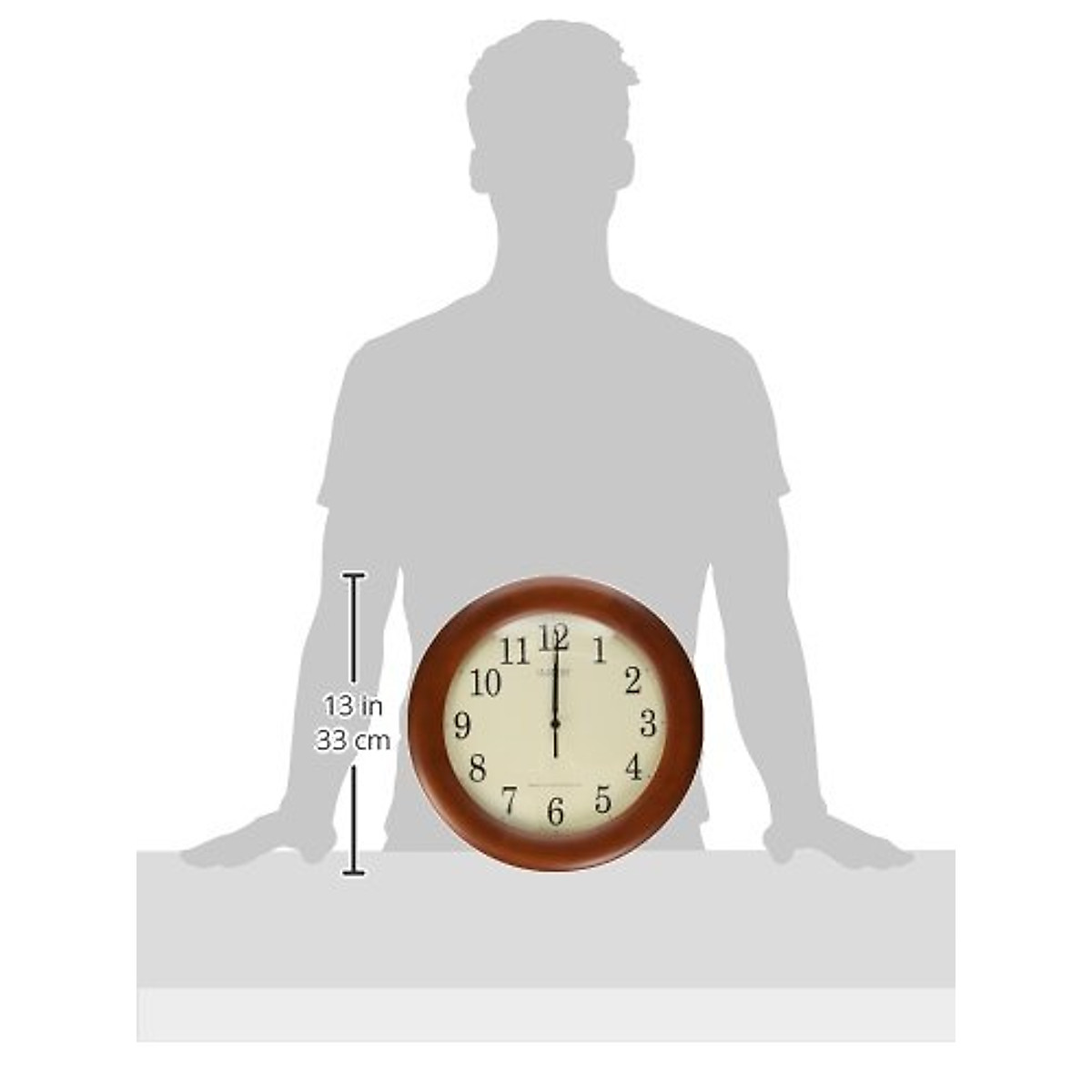 La Crosse Technology 12.5 Inch Cherry Wood Atomic Analog Clock (WT-3122A-INT)