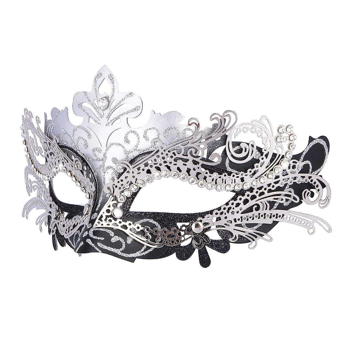 Hoshin Masquerade Mask, Mardi Gras Deecorations Venetian Masks for Womens (Silver & Black)