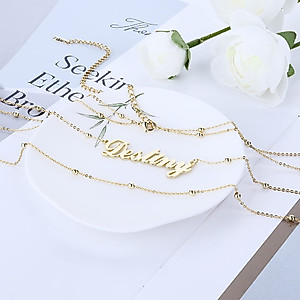 Jewenova Name Waist Chain Personalized Custom Name Date Beach Bikini Sexy Body Chain Jewelry for Women