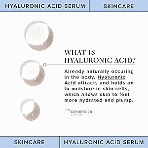 Hyaluronic Acid Serum for Skin 100% Pure Anti Aging Serum Intense Hydration Moisture Non greasy Paraben free Hyaluronic Acid for Your Face Pro Formula 2 oz