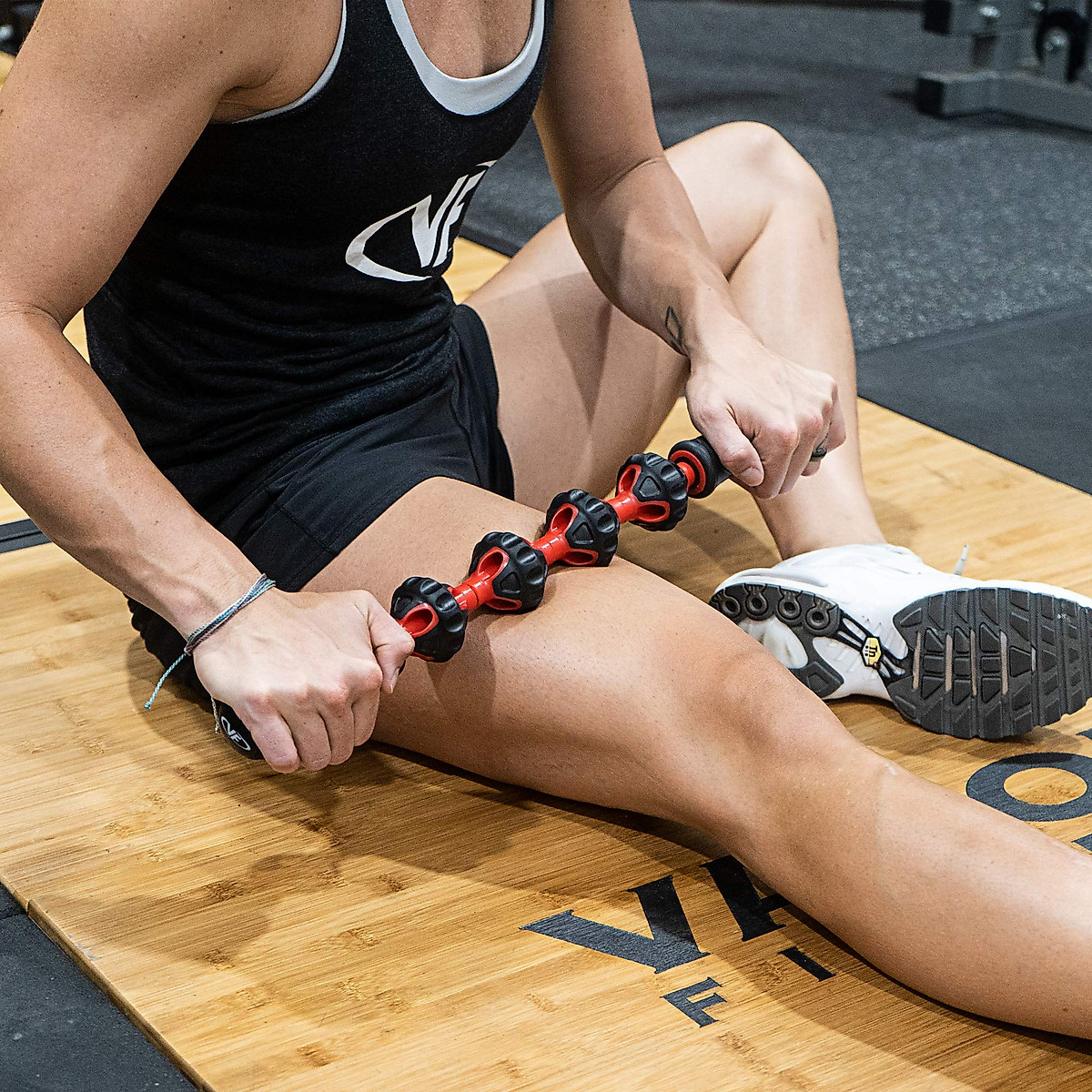 Valor Fitness Massage Stick Roller - Therapeutic Hand Roller Workout Roller for Muscle Tightness, Soreness, Myofascial Release, Trigger Points, and Muscle Cramps