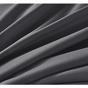 NHNHN Fitted Sheet-Deep Pockets-Soft Microfiber-Easy Care-Shrinkage and Fade Resistant-Fitted Sheets King Size for Girl Woman Teens Kids-Only 1 Fitted Sheet (King,Dark Grey)