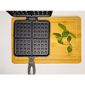 HAWOK Cast Iron Square Waffle Iron Waffle Maker
