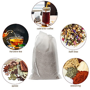 50pcs No Mess Cold Brew Bags, 4x6 inch Disposable Coffee Filter Bag Fine Mesh Brewing Drawstring Pouches for Iced Coffee Hot Tea Herb Spice