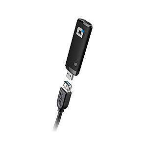 D-Link WiFi USB Adapter AC1200 Mini Wireless Internet Dual Band 3.0 Wi-Fi Netowrk Desktop Laptop (DWA-182),Black