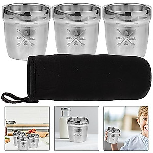 Kisangel 1 Set Travel Coffee Mug Coffee Mugs Espresso Cups Stainless Steel Water Cup Stainless Wine Glass Metal Cup Stainless Steel Coffee Tumbler Stainless Steel Cups Outdoor Beer Mug