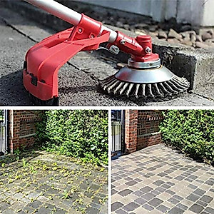 8 Inch Wire Wheel Brush Trimmer, Replacement Garden Grass Weed Lawn Mower Weeding Tray with 1 Inch (25mm) Hole for Rust Removal Paving Stone Pavement Joints or Driveway