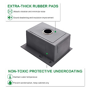 OUGOO 25 x 18inch Drop-in Tight Radius Black Stainless Steel Topmount Kitchen Sink Single Bowl