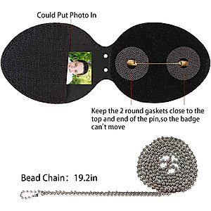 Police Badge Holder,Cowhide Universal Badge Holders Belt Clip,Metal Clip and Chain Included for Law Enforcement Officer Gifts (Black)