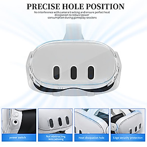 HiBloks VR Shell Protective Cover for Meta Quest 3 Accessories, Transparent VR Headset Protective Cover with Precise Hole for Oculus Quest 3, Shockproof, Drop-Proof and Waterproof VR Headset Cover