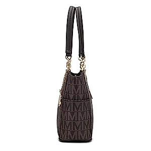 Mia K Collection Shoulder Handbag for Women: Vegan Leather Satchel-Tote Bag, Top-Handle Purse, Ladies Pocketbook Red