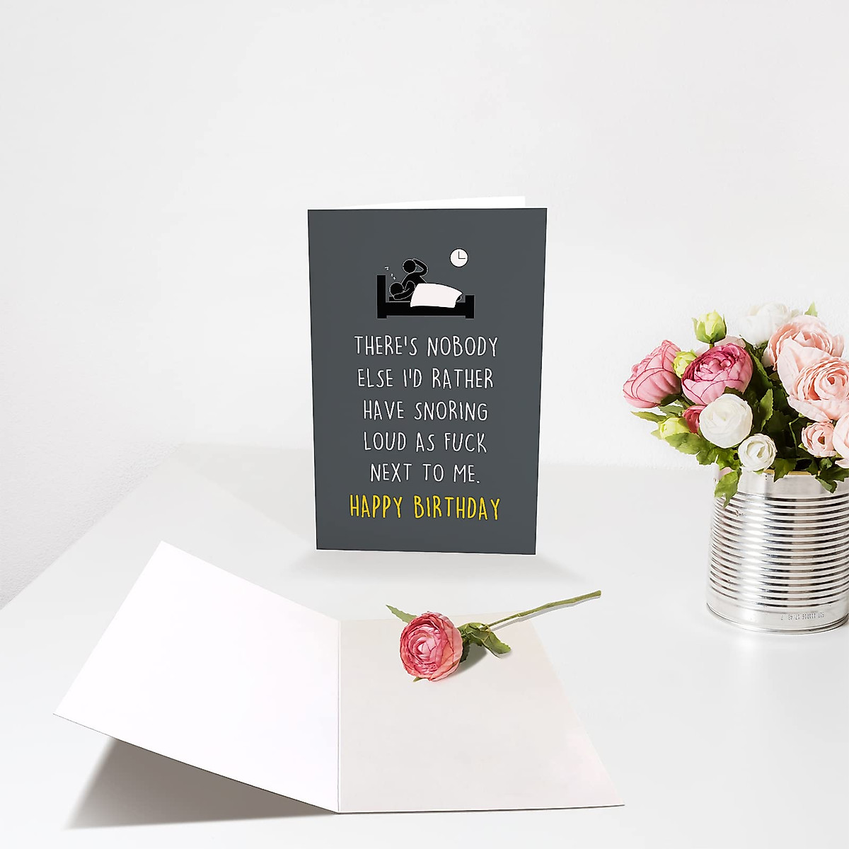 Chenive Funny Happy Birthday Card for Husband Wife, Humorous Birthday Greeting Card, Snoring Loud Next To me Bday Card