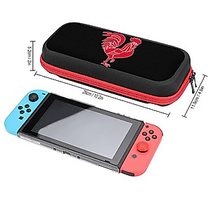 Red Cock Rooster Carry Case Storage Bag Switch Travel Shell Pouch for Accessories and Games