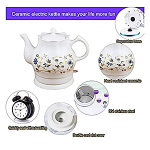 SAHROO Electric Kettles,Kettle Electric Ceramic Cordless Teapot Retro Red 1.8L Jug,1000W Fast Boiling,Can Brew Tea,Coffee,Soup,Automatic Power off and Anti-Dry Protection