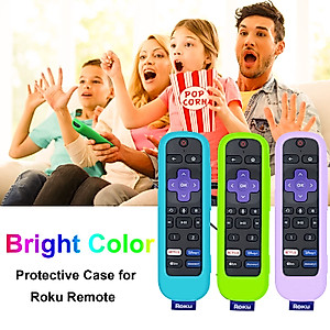2 Pack Case for Roku Voice Remote Pro, Cover for Roku Headphone Remote Rechargeable Controller Silicone Sleeve Skin Glow in The Dark