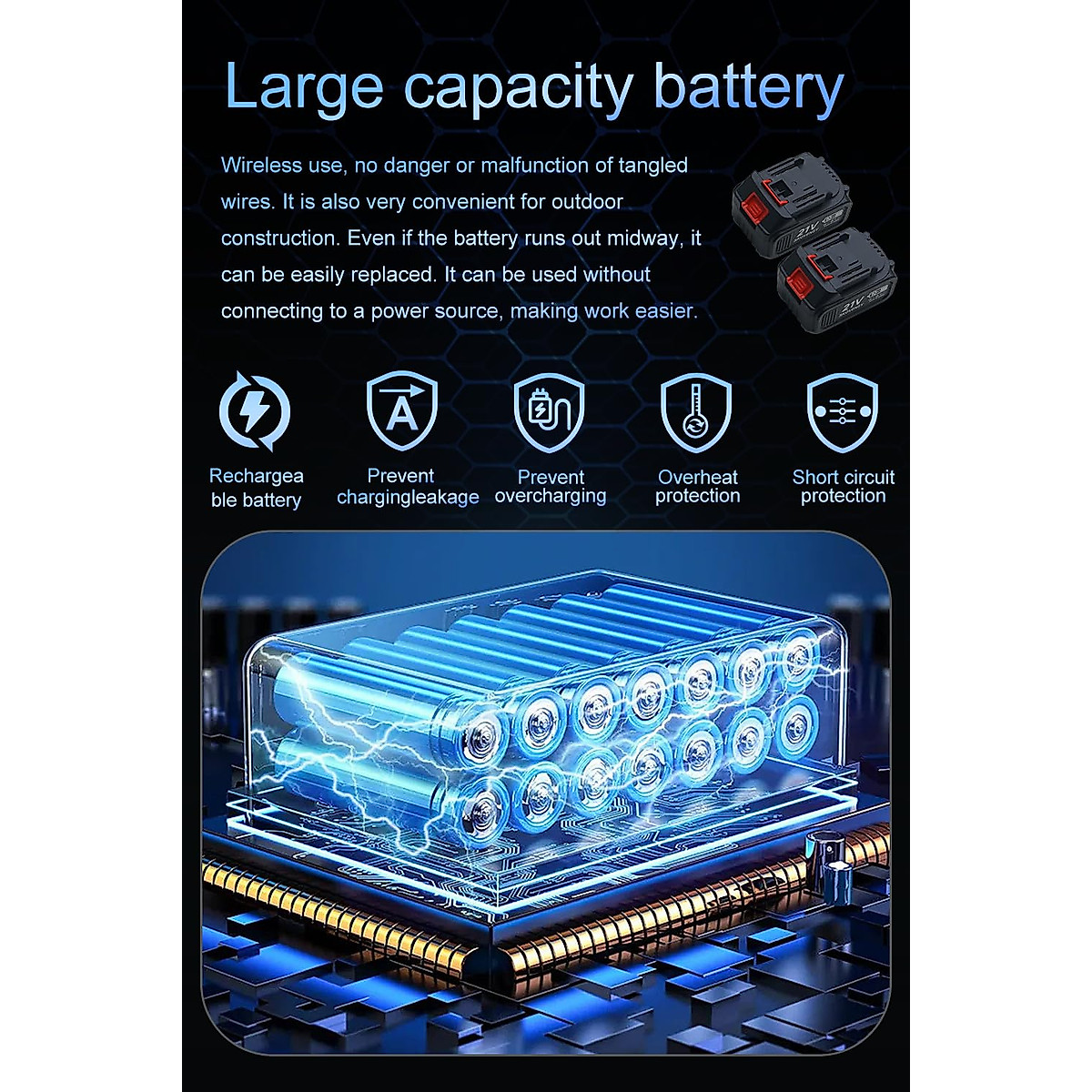 Cordless Reciprocating Saw, 2 x 4.0Ah Battery,Cordless Variable Speed, Saw Blades Kit for Wood/Metal/PVC Cutting RED
