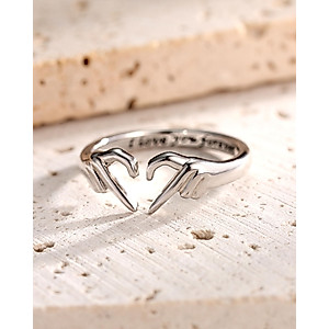 925SterlingSilver Heart Claddagh Rings for Women Adjustable White18KRose Gold Plated Irish Claddagh Ring Friendship Promise Love Heart Jewelry Rings Christmas Gifts for Women Friends Teen