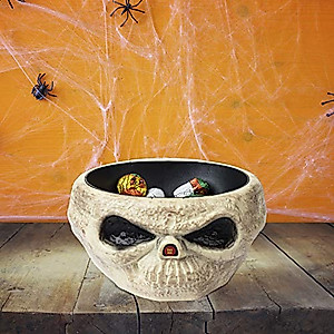 ITART Animated Halloween Candy Bowl Dish with Hand Spooky Decoration Props LED Eyes & Sound for Holloween Decor Treat or Trick Party Bar Table Decor