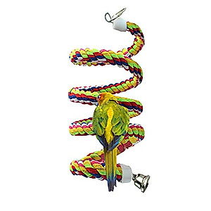 2pcs 63in Bird Perch Rope Bungee Bird Toy Pure Natural Parrot Toy Cage Parrot Chewing Toy
